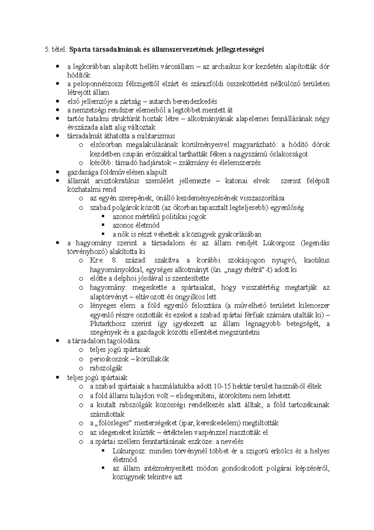 EÁJT 05 - Egyetemes állam- és jogtörténet I. - 5. a az archaikus kor a ...