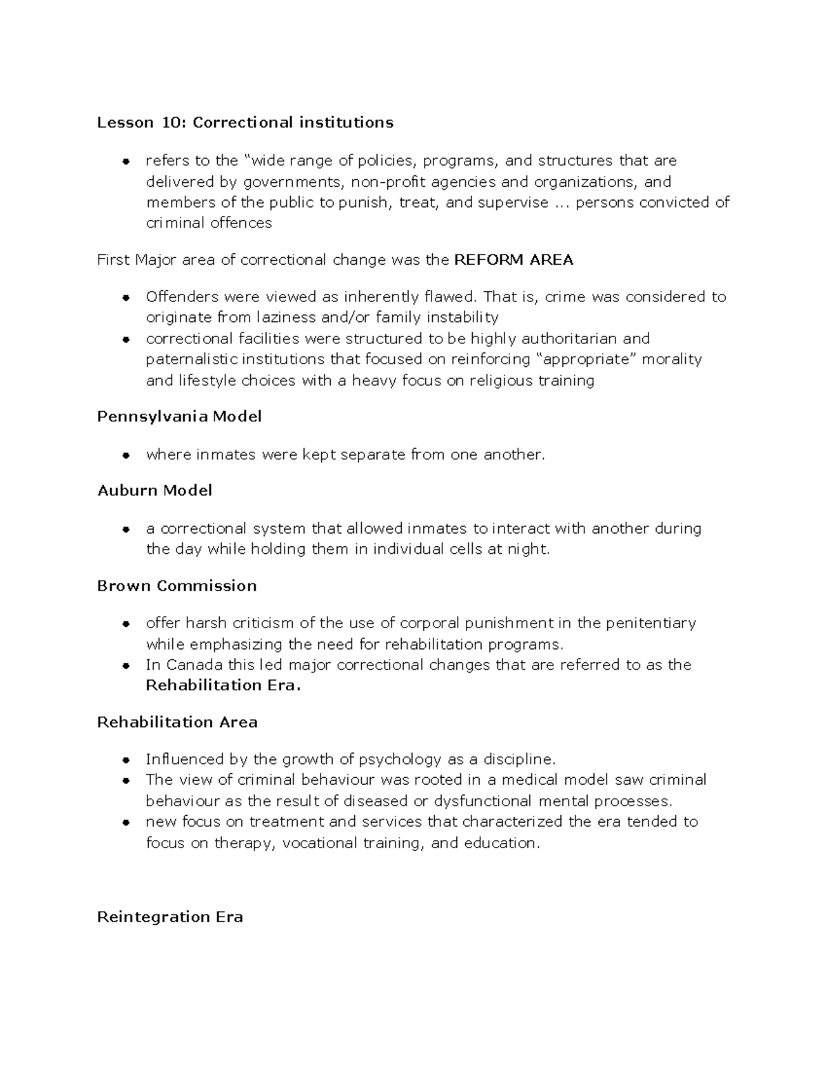 CC102 Lesson 10 - Lesson 10: Correctional institutions refers to the ...