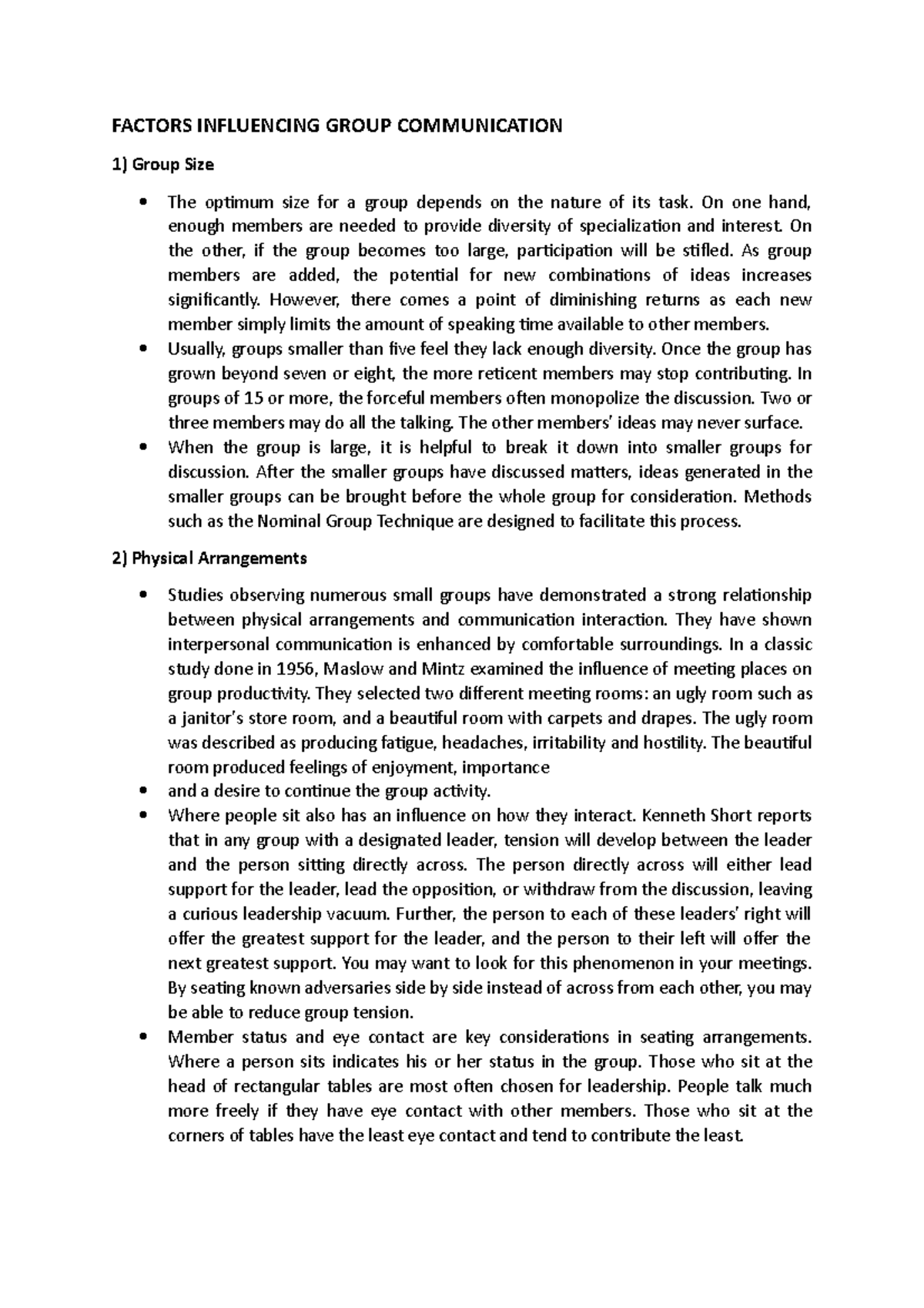 Factors Influencing Group Communication - FACTORS INFLUENCING GROUP ...