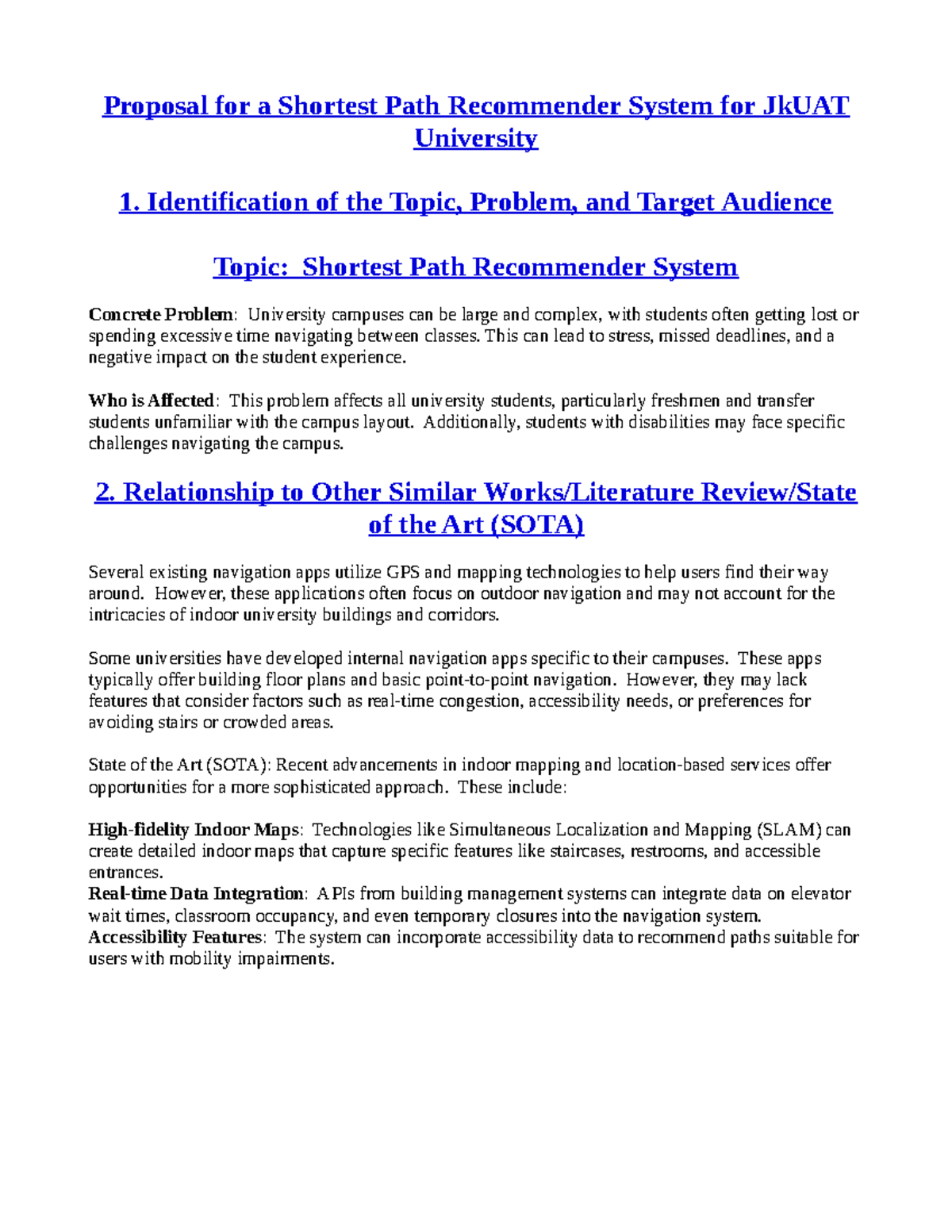 Proposal for a Shortest Path Recommender System for Jk UAT University ...