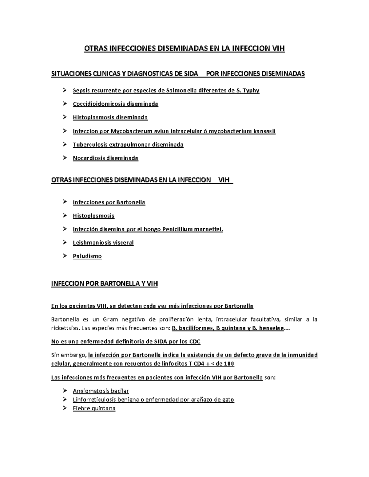 12.8. Otras Infecciones Diseminadas DEL SIDA - O O T T R R A A S S I I ...