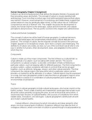 Human Geography Chapter 1 Assignment - Human Geography Chapter 1 ...