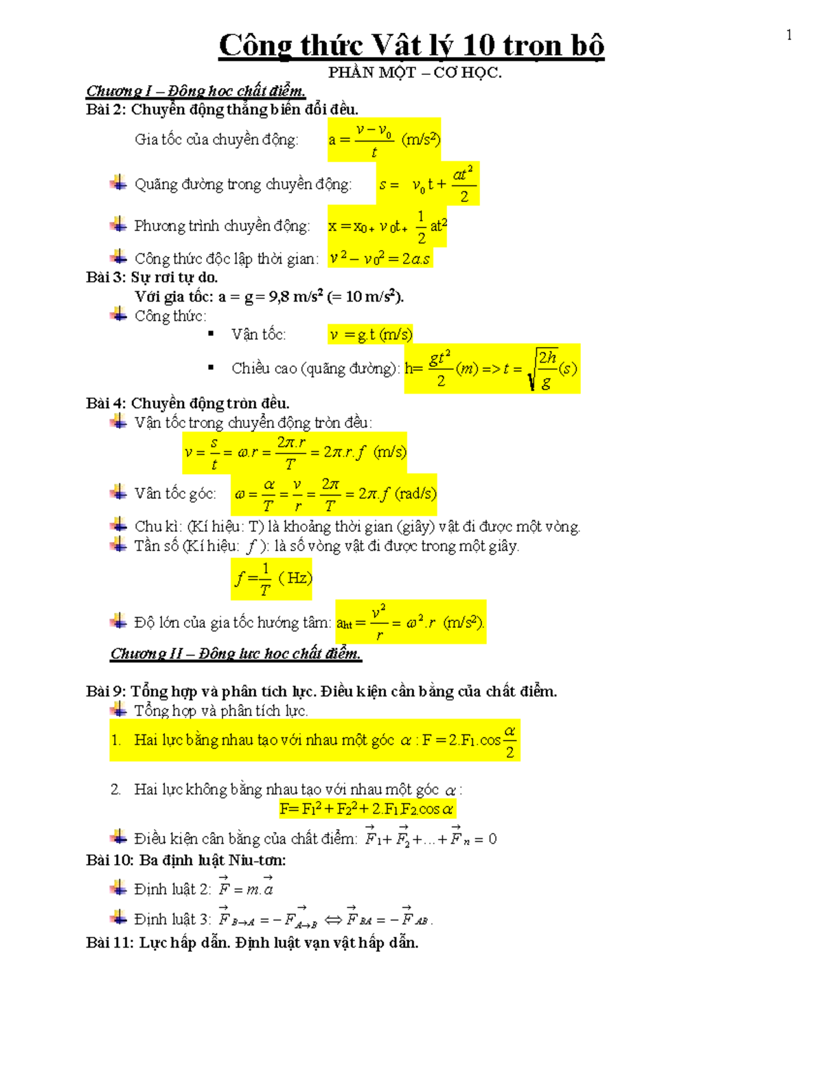 Tong-hop-cong-thuc-vat-li-10 2 - ####### 1 Công thức Vật lý 10 trọn bộ ...