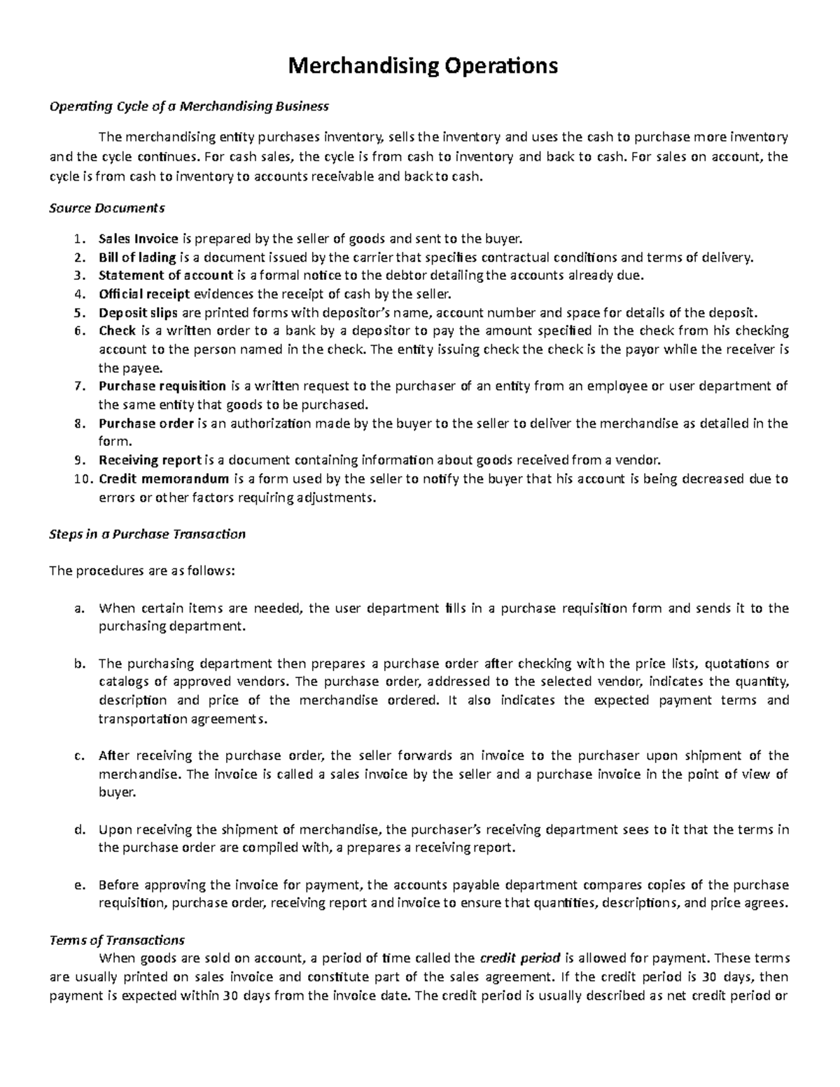 NC-III-6.-Merchandising-Operations - Merchandising Operations Operating ...