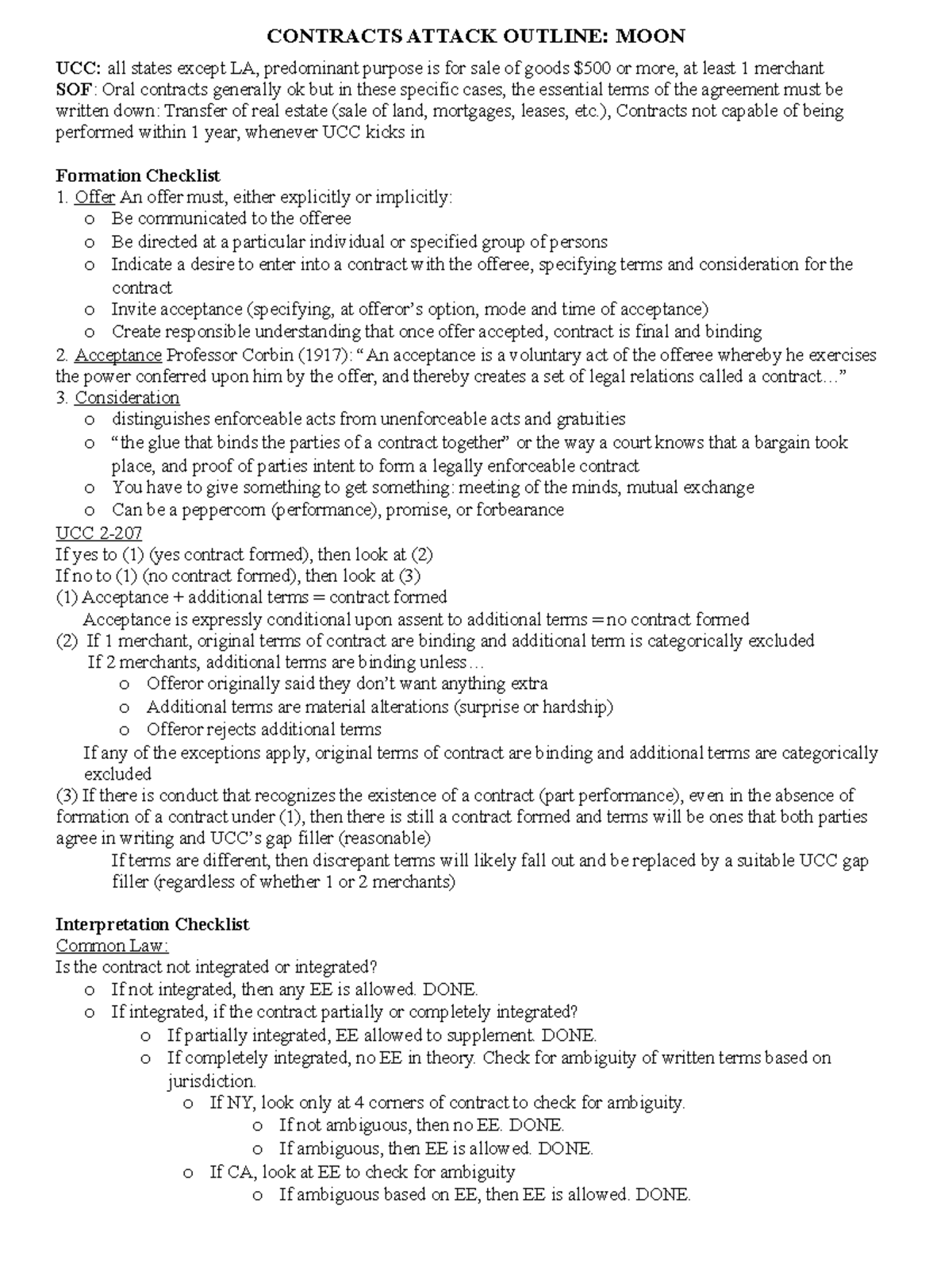 Contracts Attack Outline - CONTRACTS ATTACK OUTLINE: MOON UCC: all ...