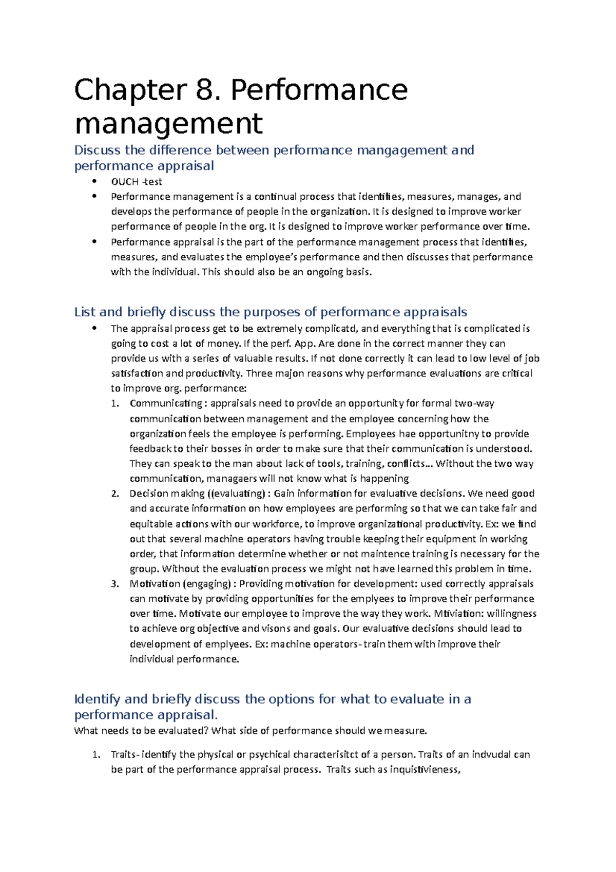 Chapter 8 performance management - Chapter 8. Performance management ...