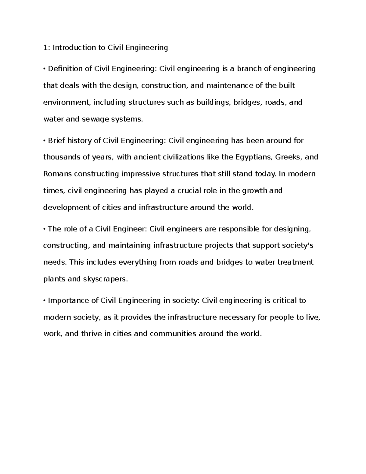 Introduction to Civil Engineering - 1: Introduction to Civil ...