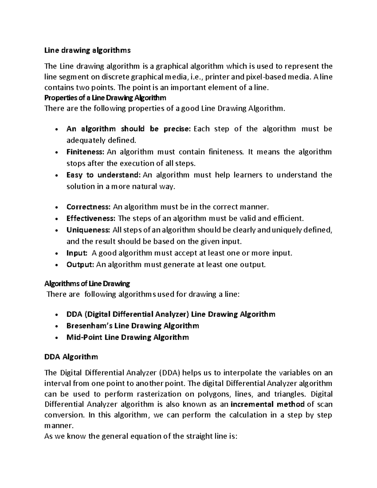 Line drawing algorithm - , printer and pixel-based media. A line ...