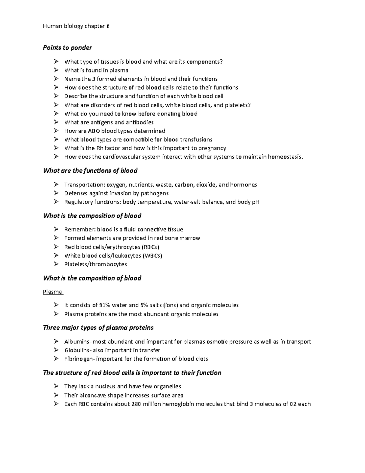 Chapter 6 human biology - Points to ponder What type of tissues is ...