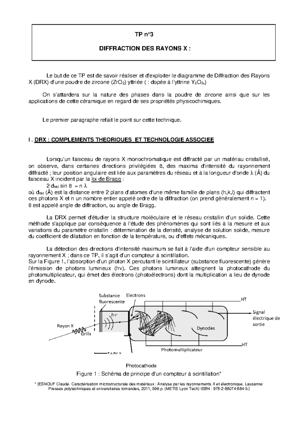 TP n°3 DRX SPM 2022 23 - Cours complémentaire - TP n° DIFFRACTION DES ...