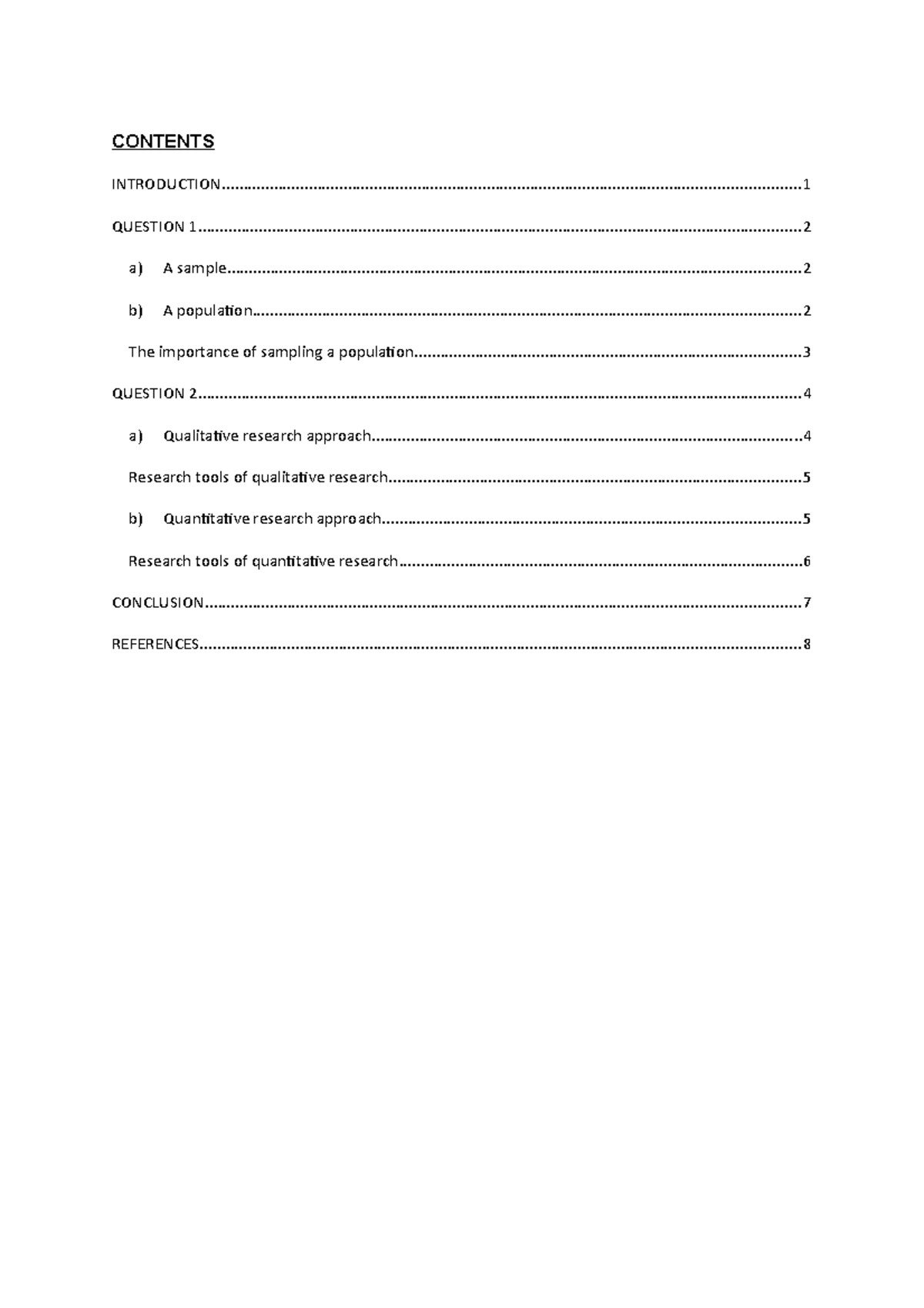 Research assign - CONTENTS - Studocu