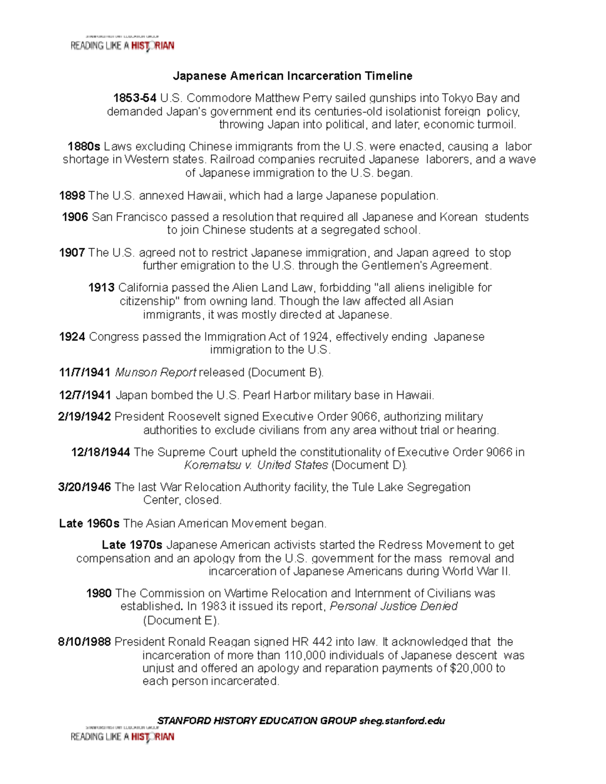 Copy of Japanese American Incarceration Student Materials 0 - Japanese ...