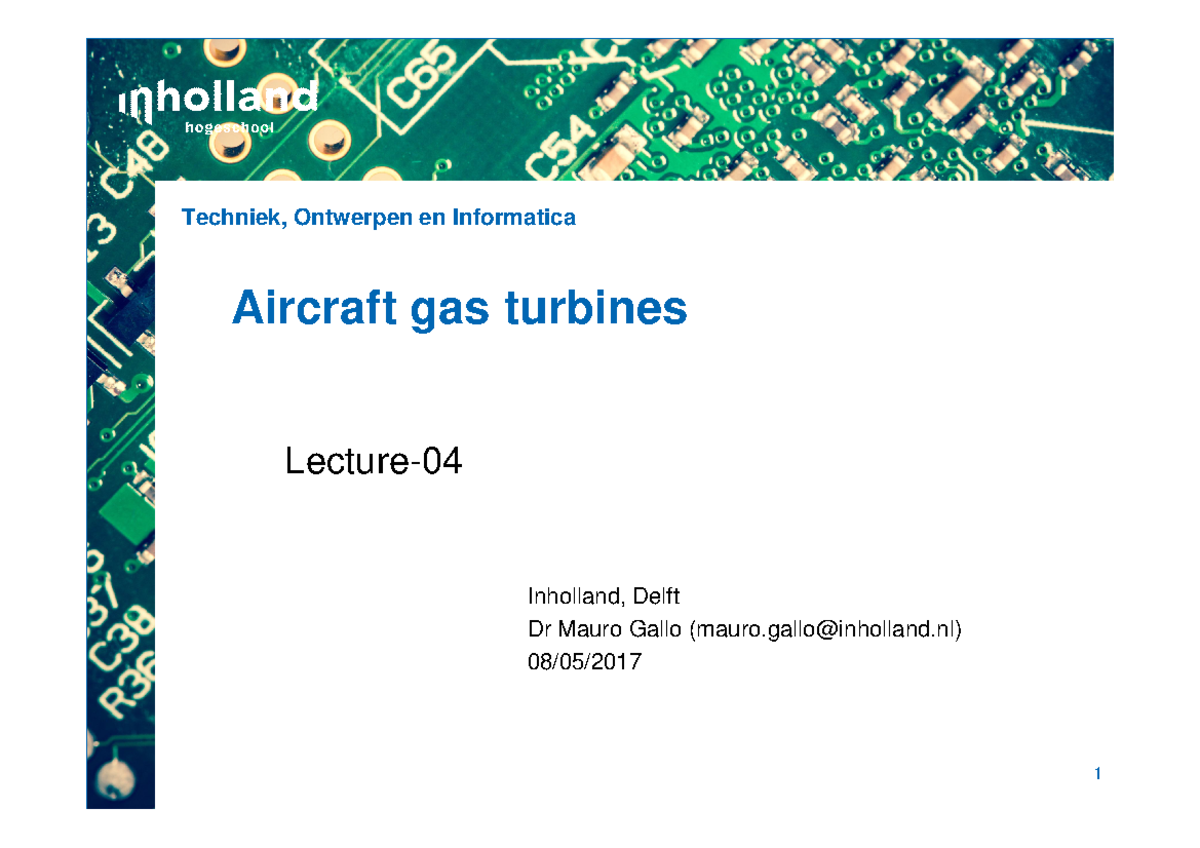04 Lecture AGT - College - Techniek, Ontwerpen en Informatica Inholland, Delft Dr Mauro Gallo ...