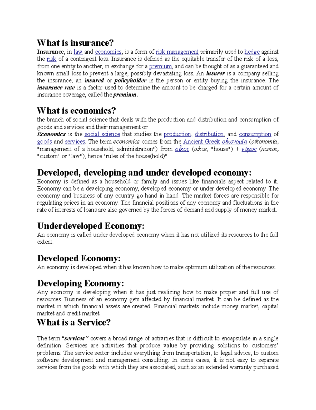 Benefit of insurance - What is insurance? Insurance, in law and ...