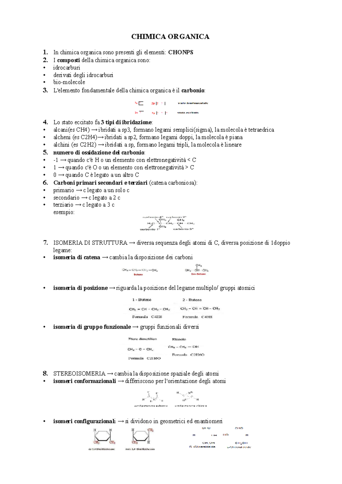 Chimica- programma maturità - CHIMICA ORGANICA 1. In chimica organica ...