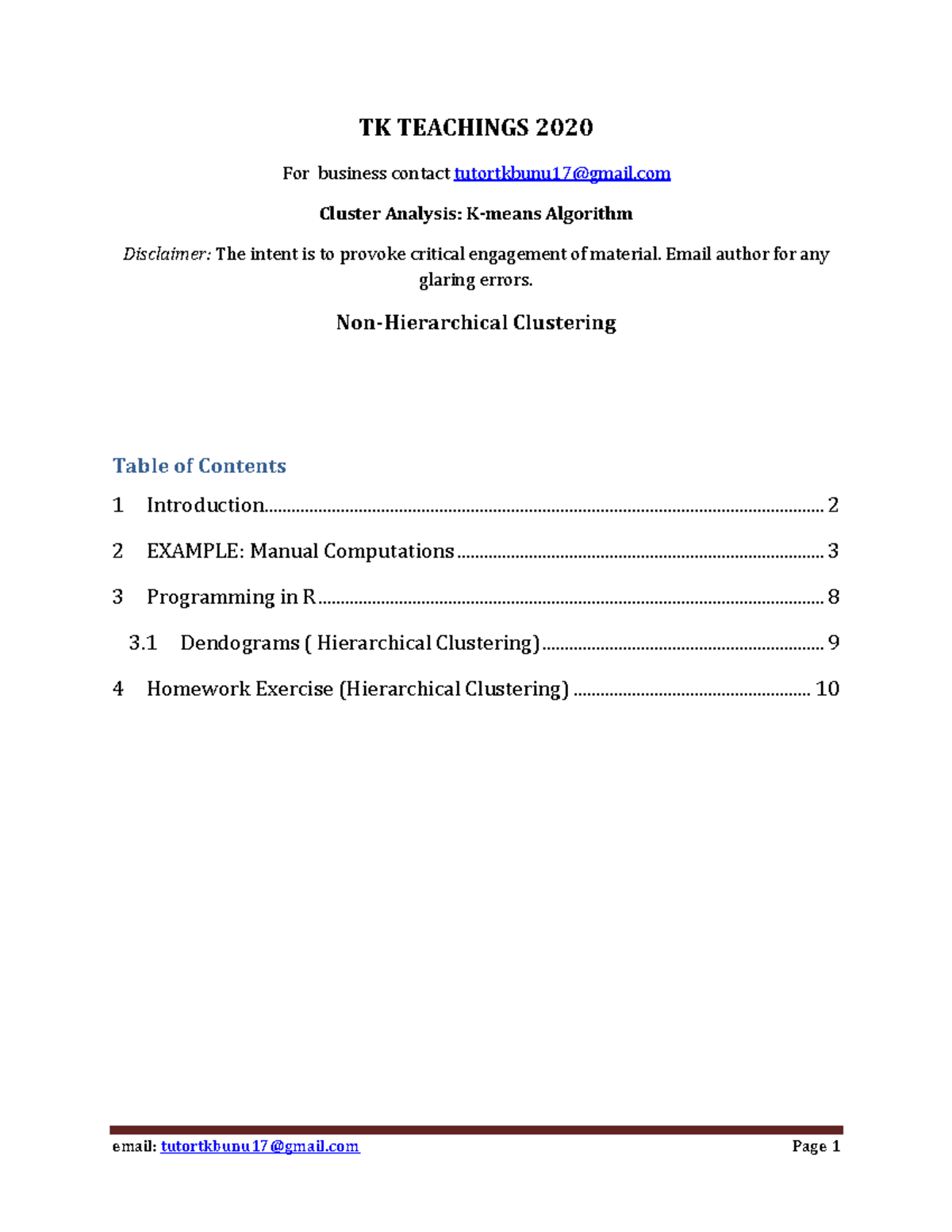 Cluster Analysis TK Illustration - TK TEACHINGS 2020 For business ...