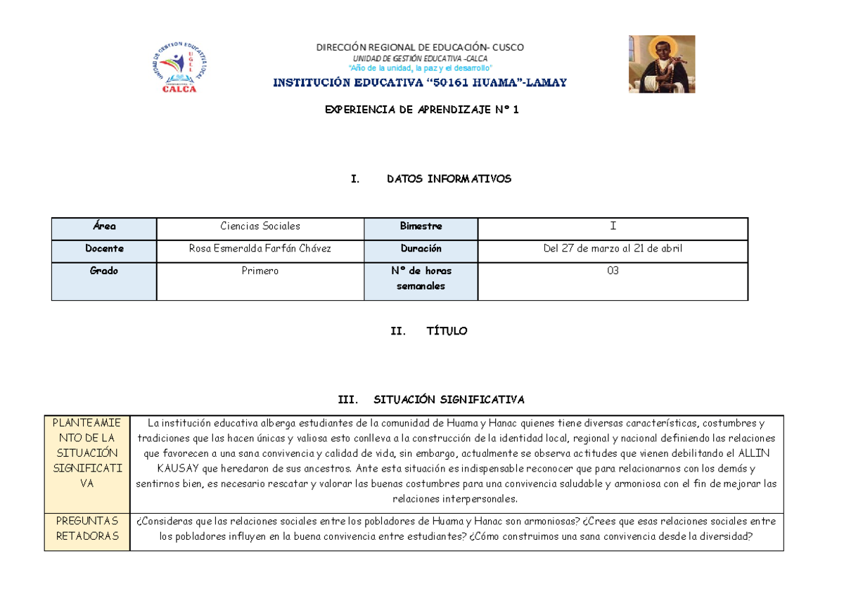 Primero CS - Sdciedad V Cultura (CS 282) - Editar - EXPERIENCIA DE ...