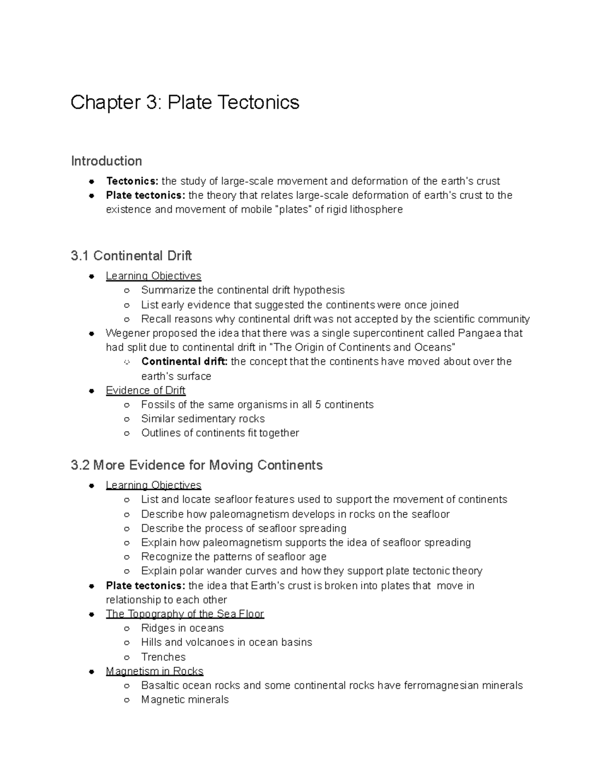 Dynamic Earth Chapter 3 Notes - Chapter 3: Plate Tectonics Introduction ...