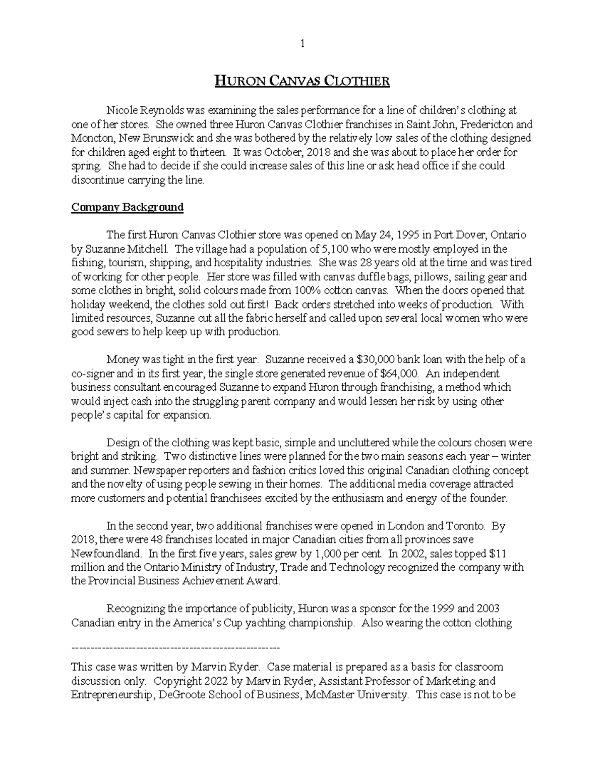 Huron Canvas Case - Notes on a classroom case - HURON CANVAS CLOTHIER ...