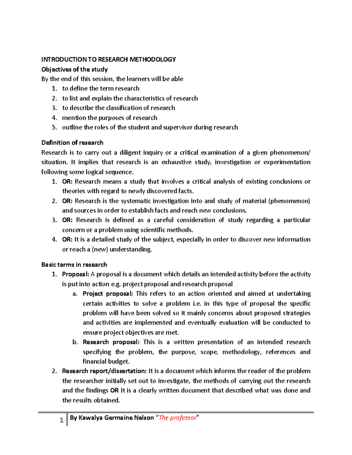 Day 1; Research Methodology - INTRODUCTION TO RESEARCH METHODOLOGY ...