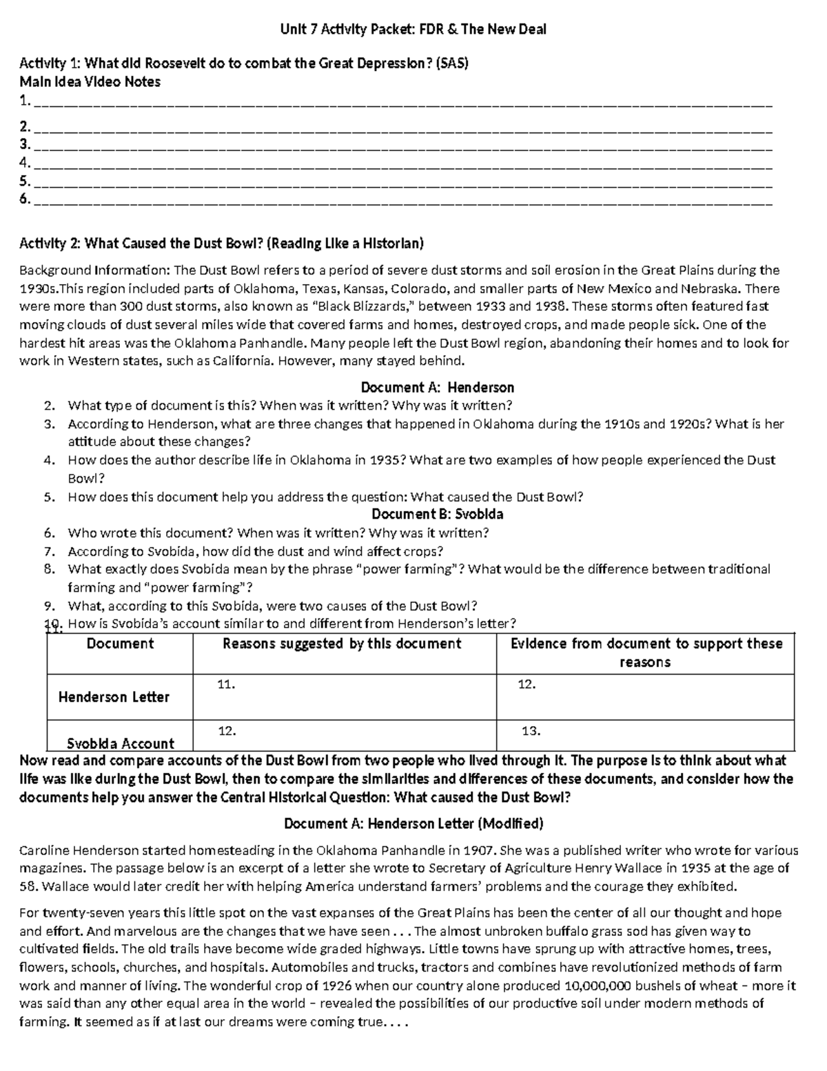 Unit 7 activity packet - WORLD HISTORY TEACHES US ALOT - Unit 7 ...