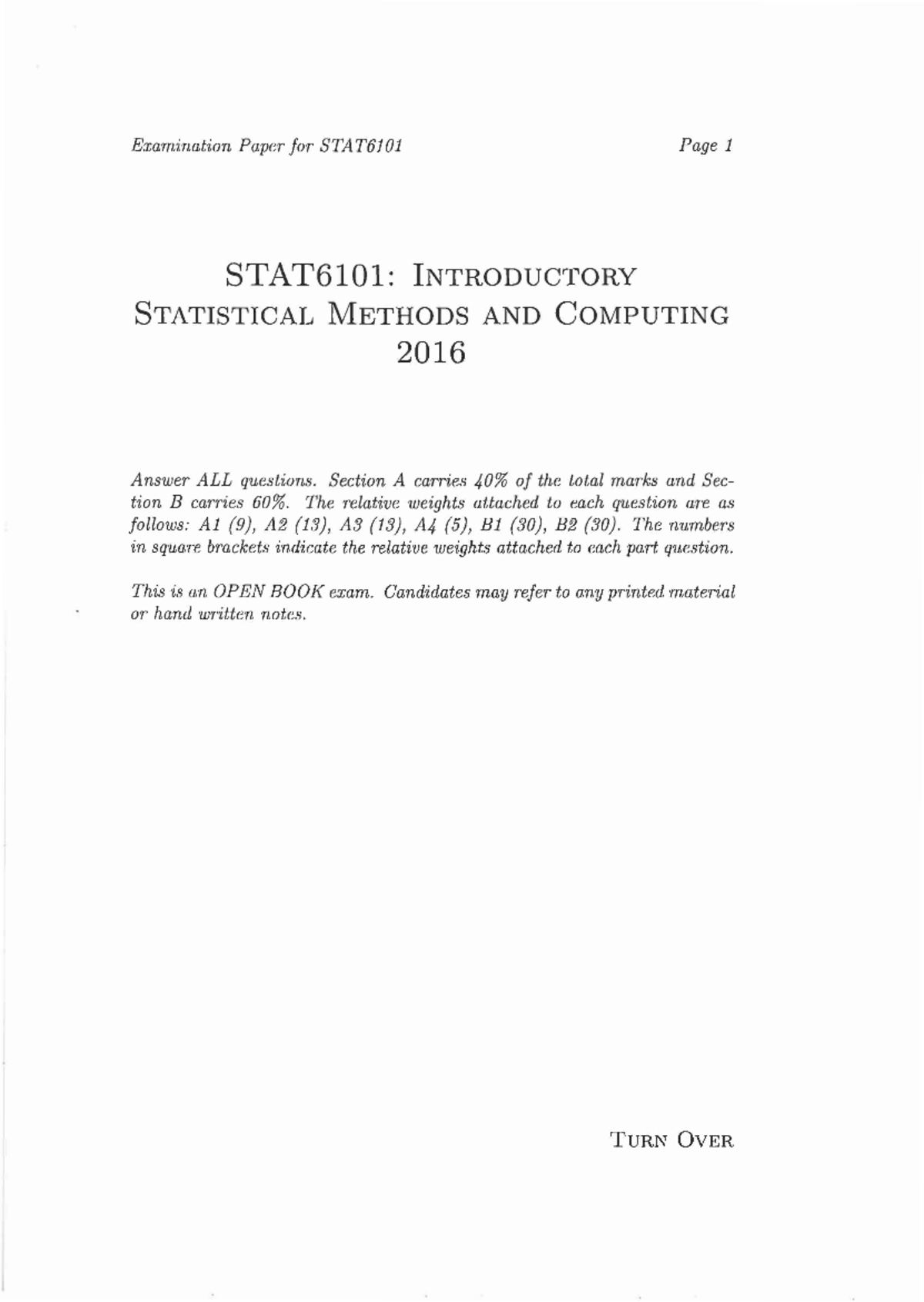 STAT0021 past paper - STAT0021 - UCL - Studocu