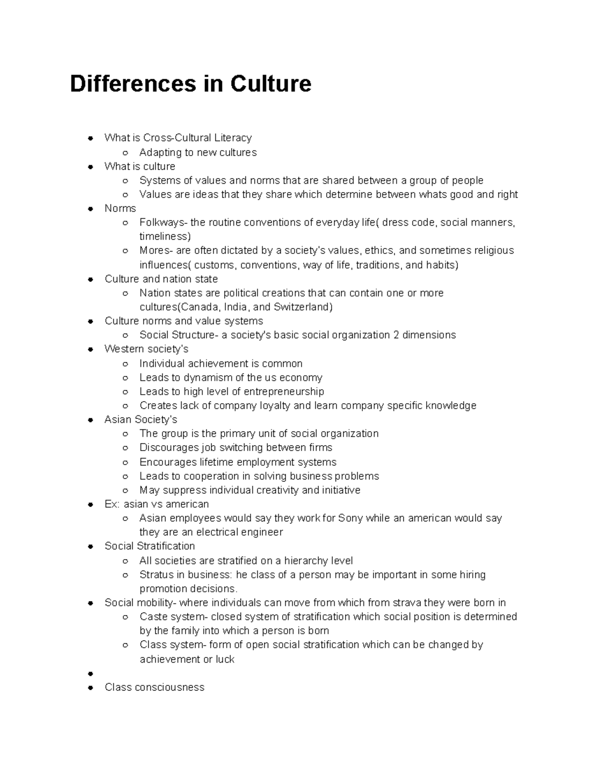 IBUS Chapter 4 - Differences in Culture What is Cross-Cultural Literacy ...