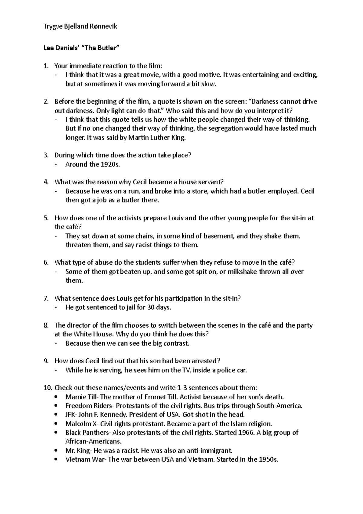 The Butler questions - Trygve Bjelland Rønnevik Lee Daniels’ “The ...