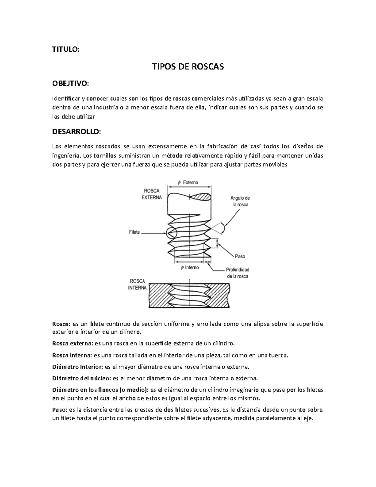 Tipos DE Roscas - es para ayuda para todos - TITULO: TIPOS DE ROSCAS ...
