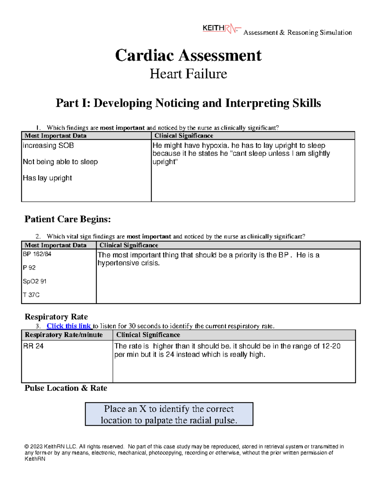 2-23+ Template-Cardiac+Assessment - © 2023 KeithRN LLC. All rights ...