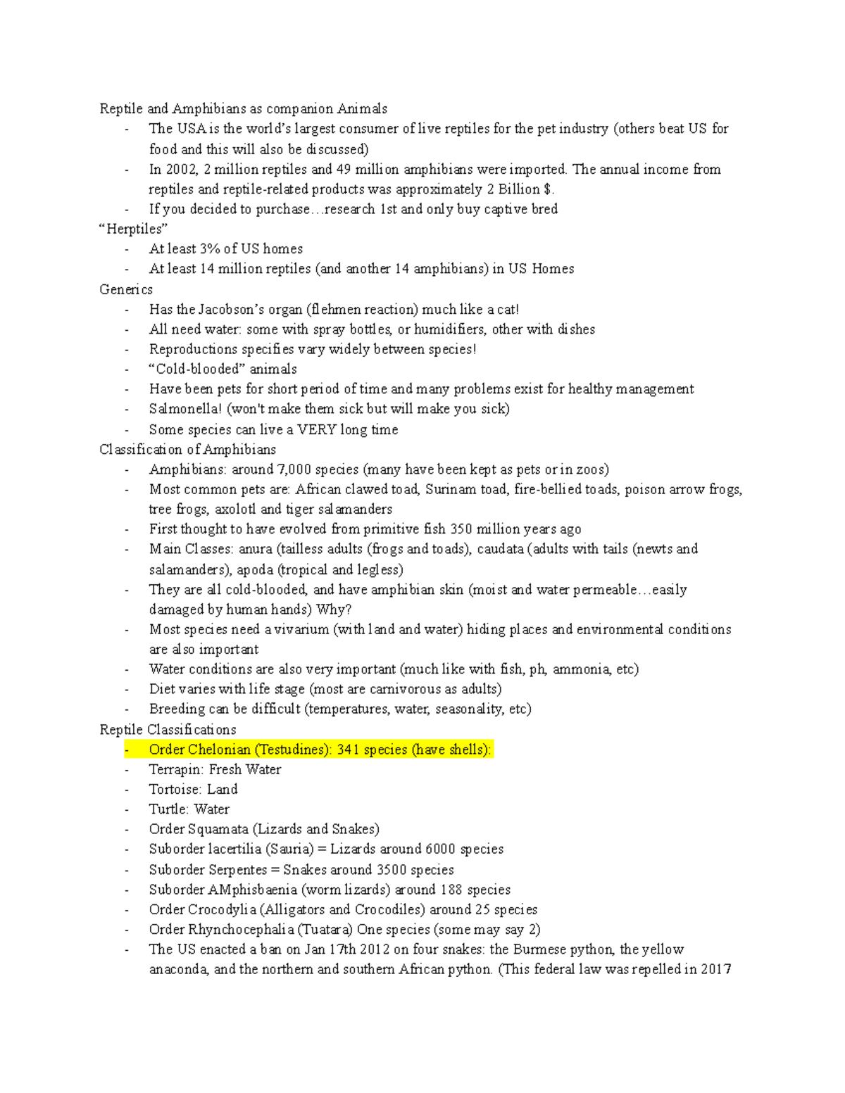 ANS Lecture 16 - Taught by Kimberly Ange-van Heugten - Reptile and ...