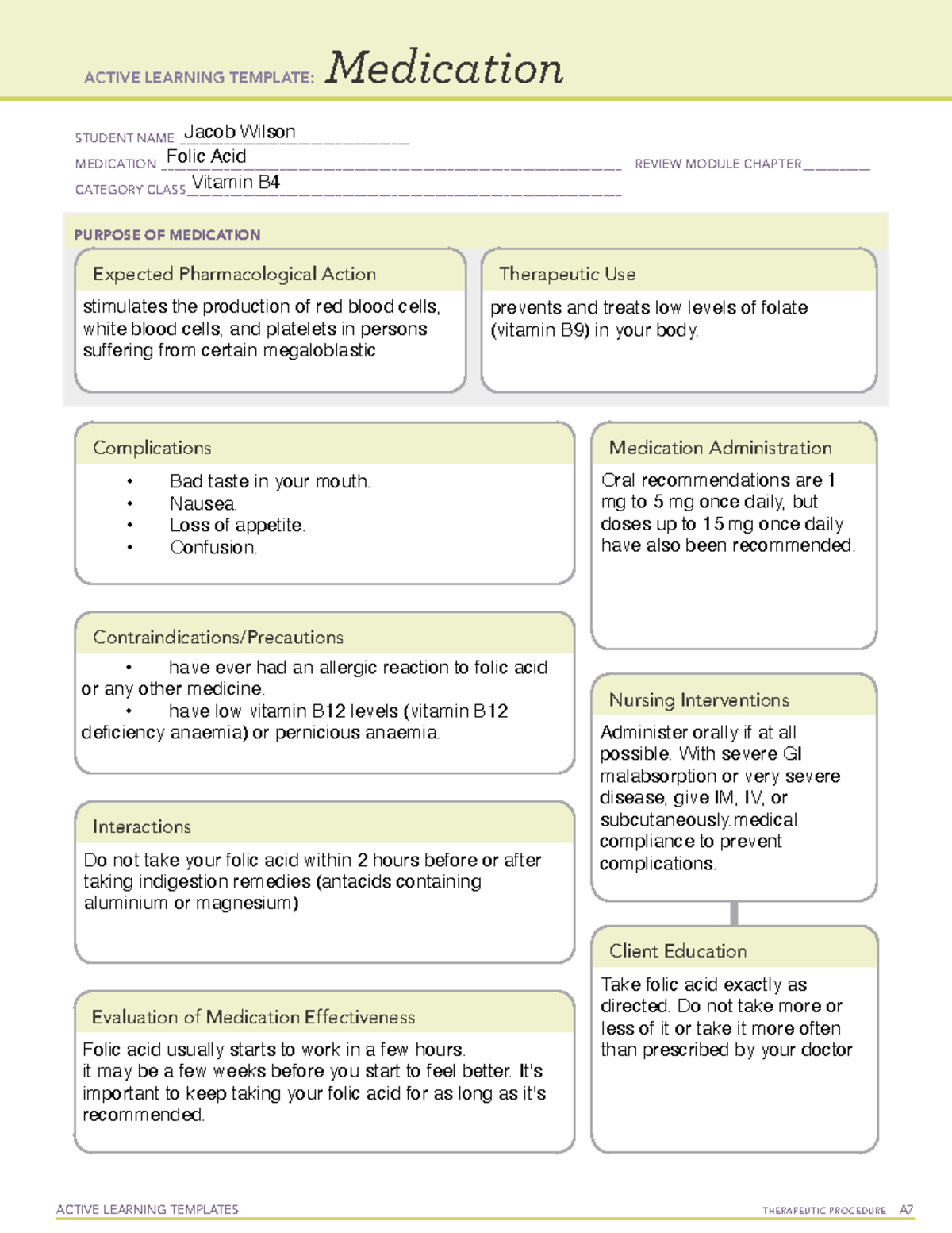 Active Learning Template medication-8 - ACTIVE LEARNING TEMPLATES ...