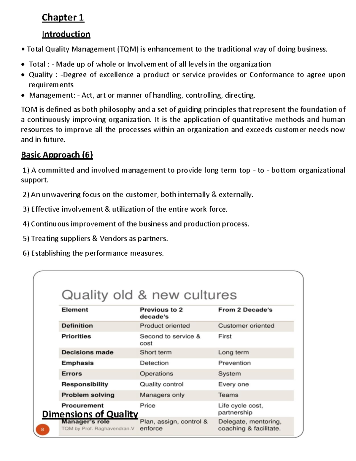 TQM Chapter 1 - student - Chapter 1 Introduction • Total Quality ...