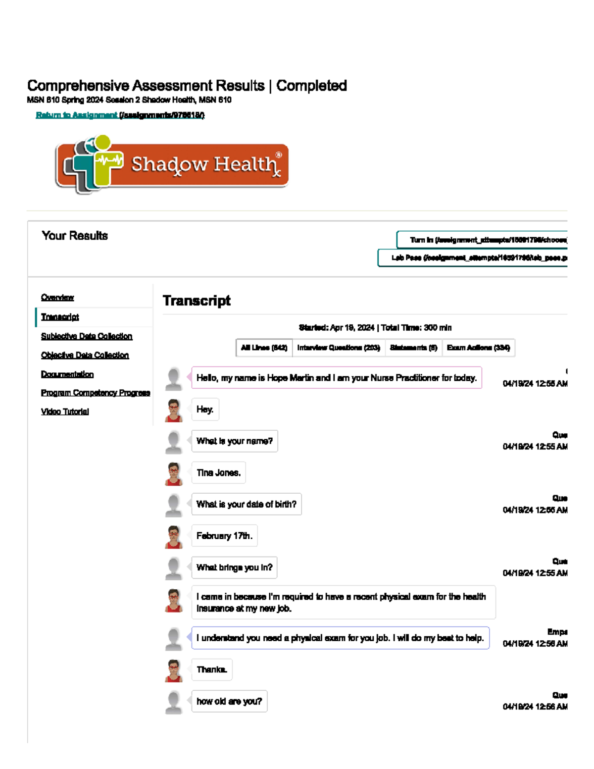 Comprehensive Transcript - Comprehensive Assessment Results I Completed ...
