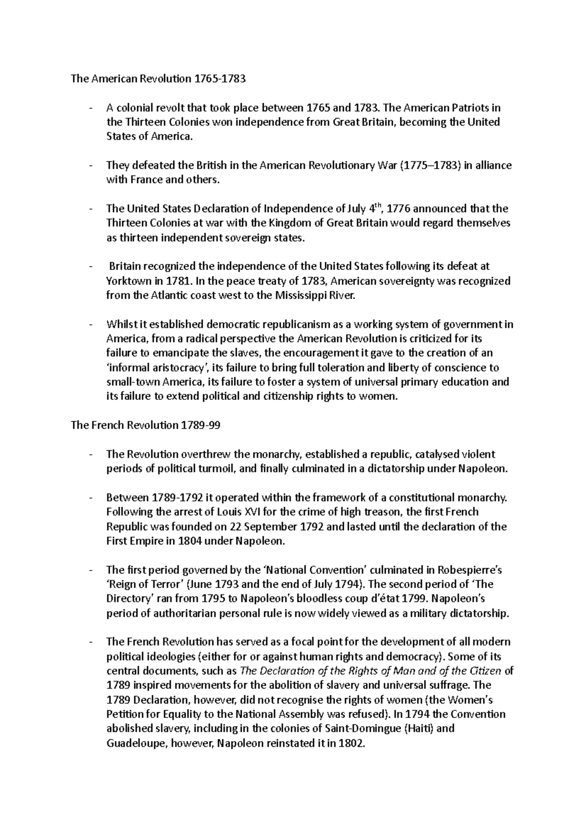 The American Revolution 1700's - The American Revolution 1765- A ...