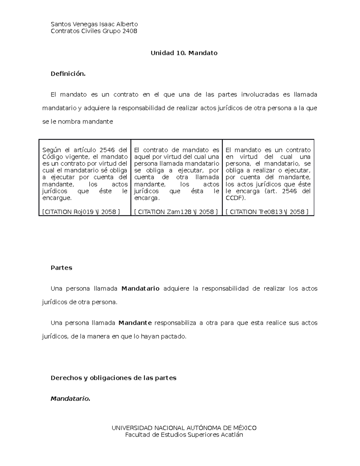 Unidad 10. Mandato - Contratos Civiles Grupo 2408 Unidad 10. Mandato ...