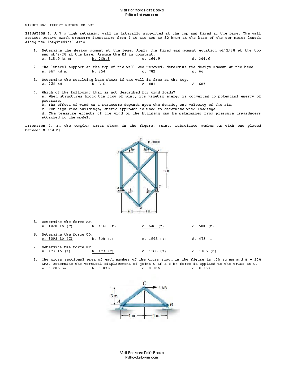 Structural Theory Practice Problem For Refresher STRUCTURAL THEORY structural-theory-practice-problem-for-refresher-structural-theory