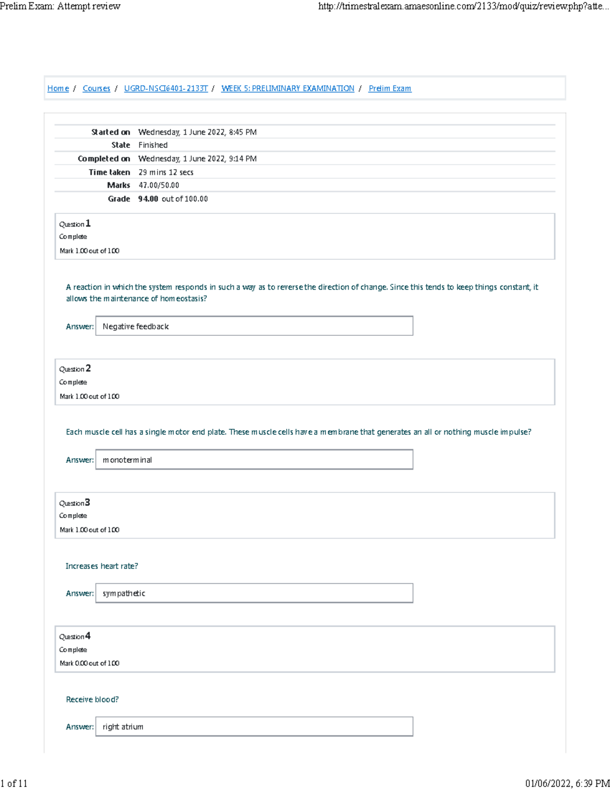 PE Physiology 94% - Home/ Courses/ UGRD-NSCI6401-2133T/ WEEK 5 ...