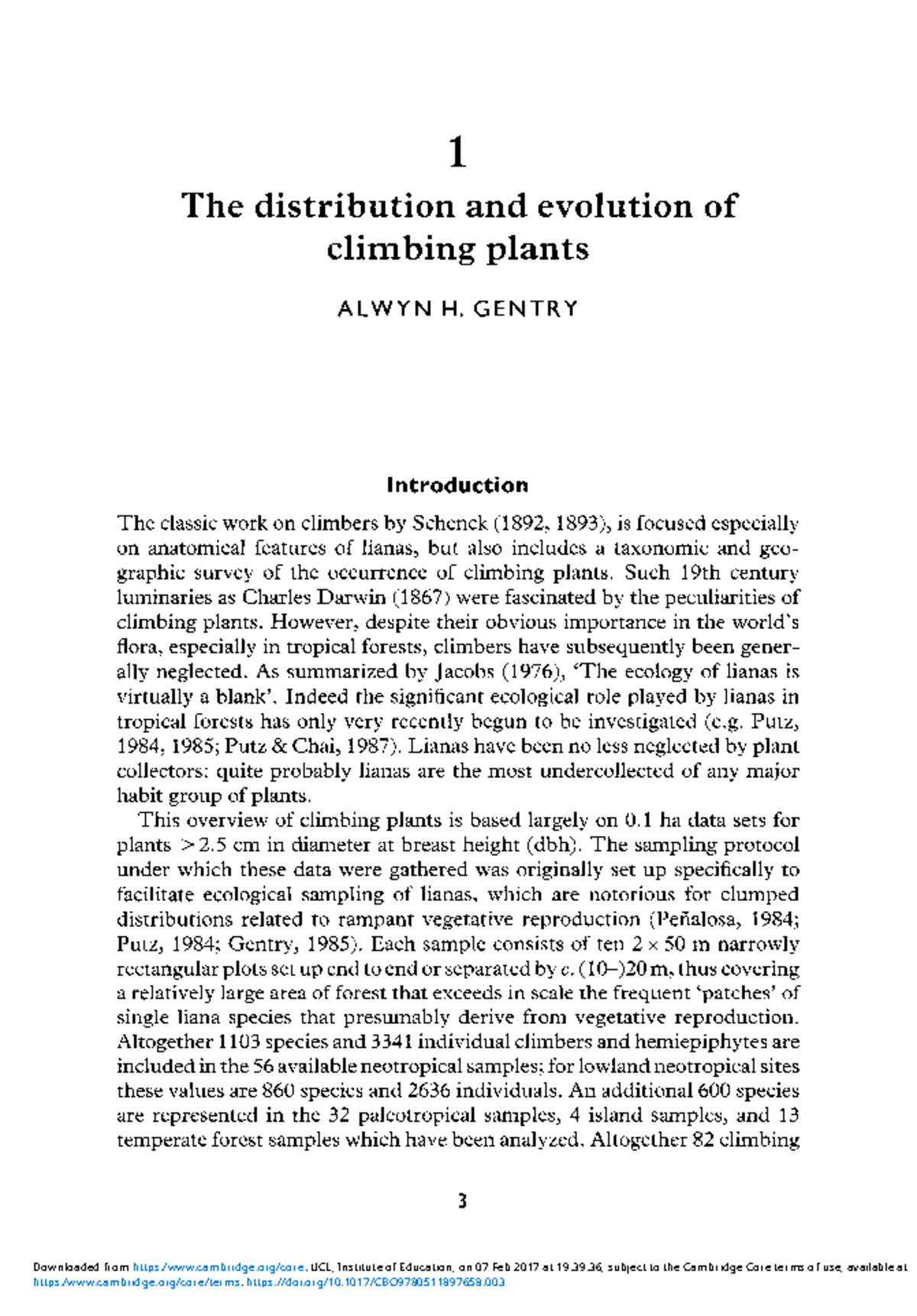 1 Gentry, 1992 - informacion adicional - 1 The distribution and ...