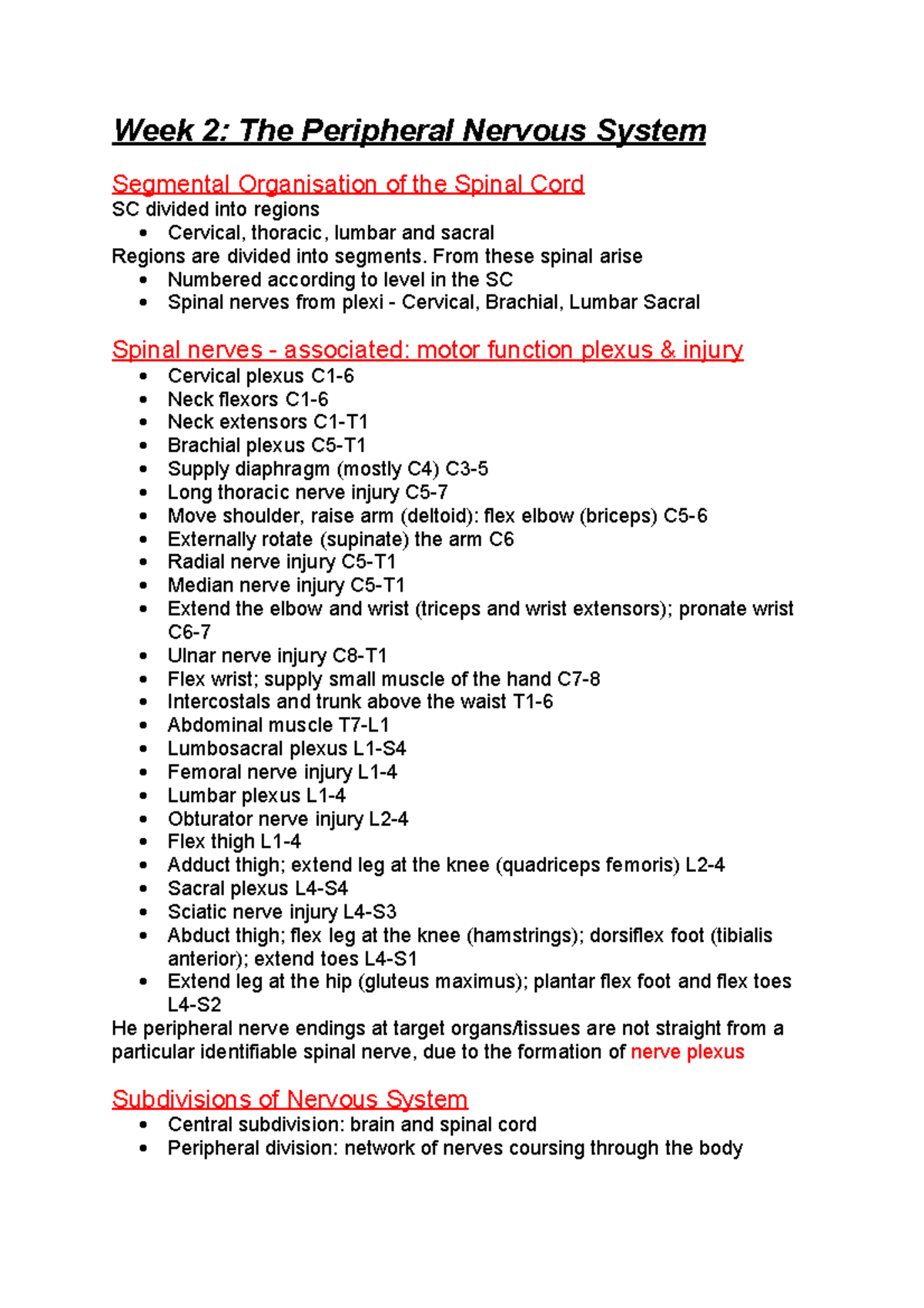 BMS 255 - Week 2 Lecture - Week 2: The Peripheral Nervous System ...