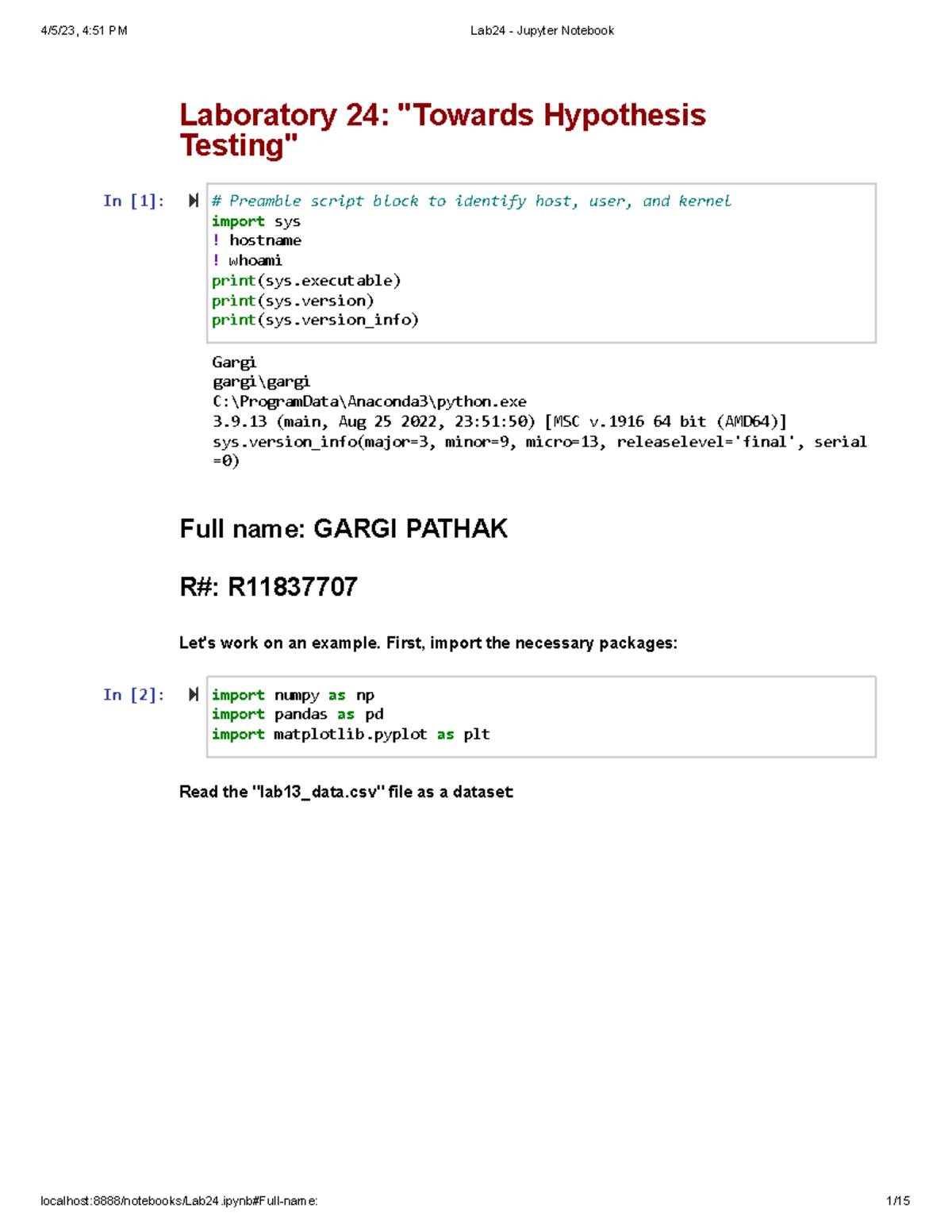 Lab24 - Jupyter Notebook - Laboratory 24: "Towards Hypothesis Testing ...