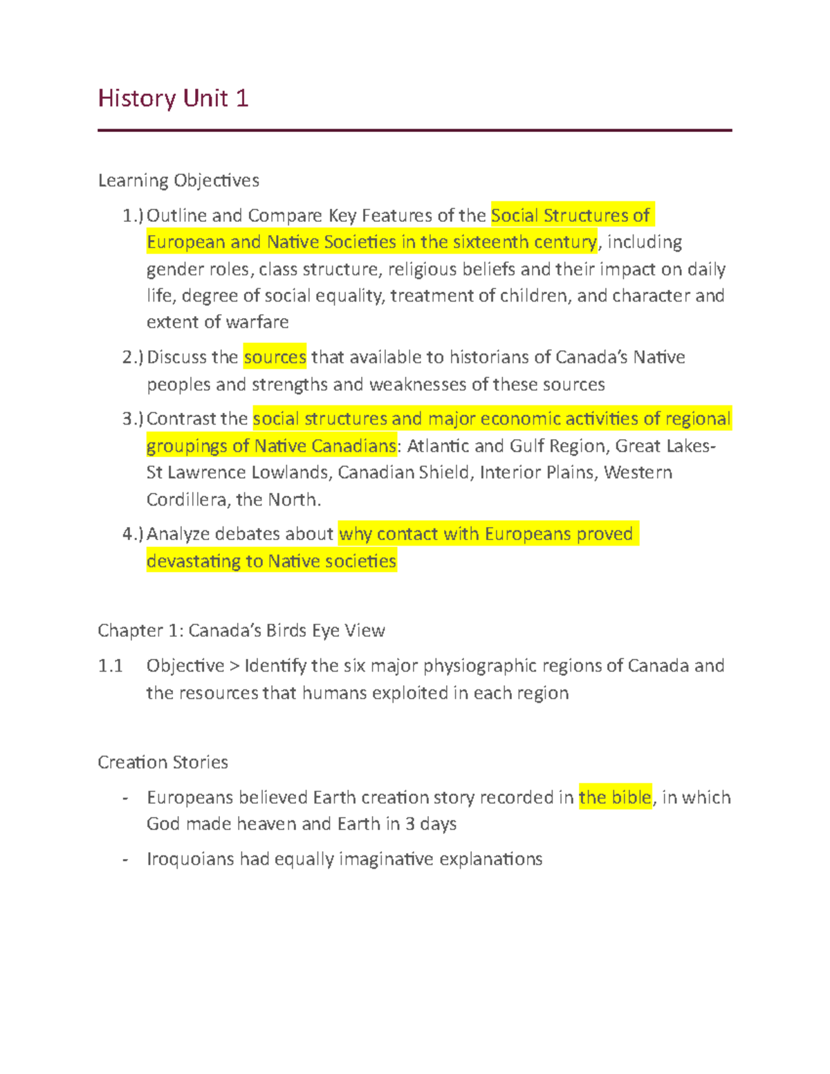 Uni History Notes - History Unit 1 Learning Objecives 1.) Outline and ...