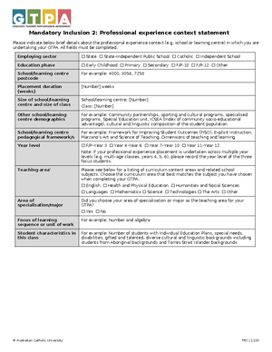 Annotated GTPA Template 2024 Primary - Title page (optional) A title ...