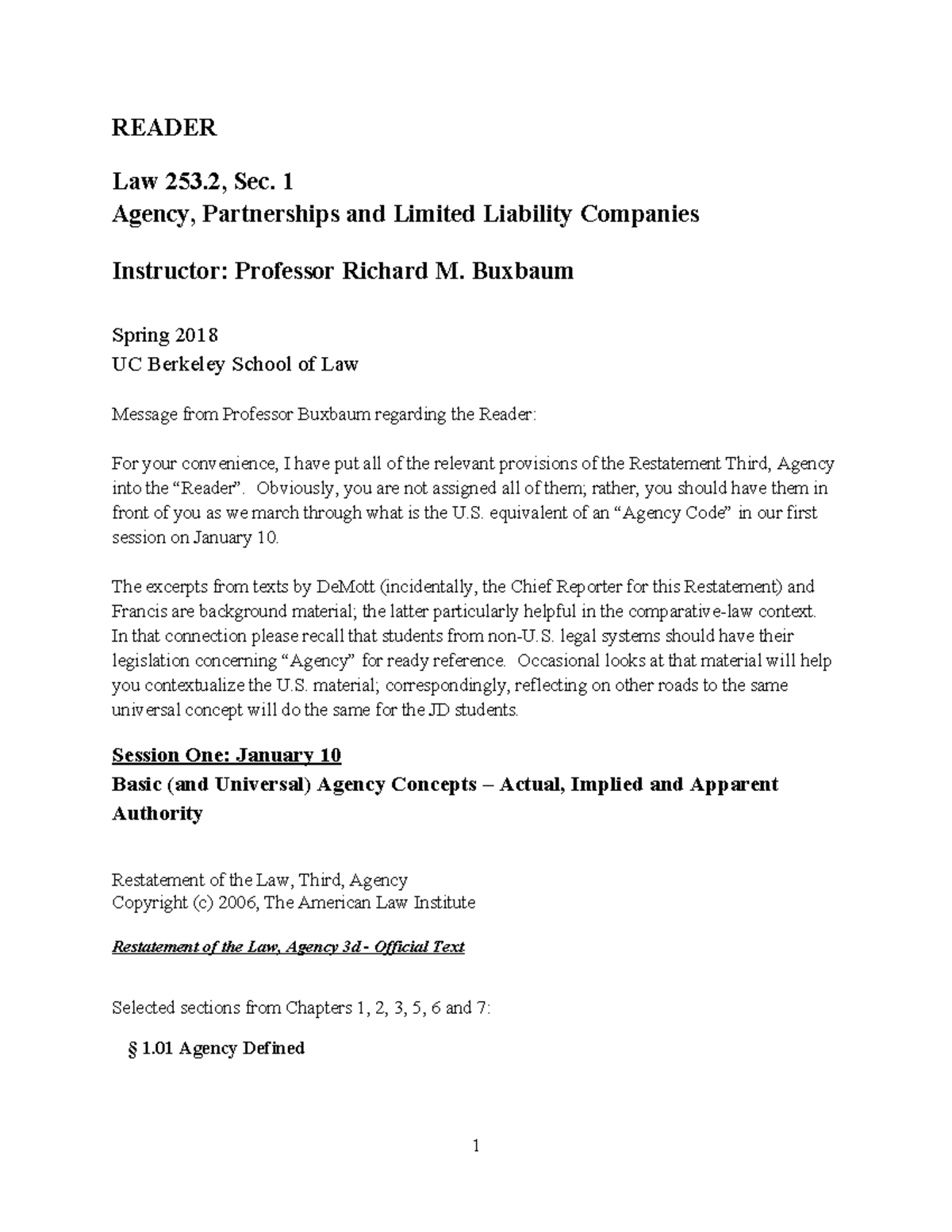 Common Objections Mock Trial Help Reader Law 253 Sec 1 Agency