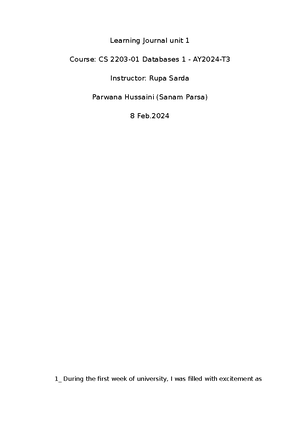 [Solved] Using the relations created for Programming Assignment in Unit 1 - CS 2203 - Databases ...