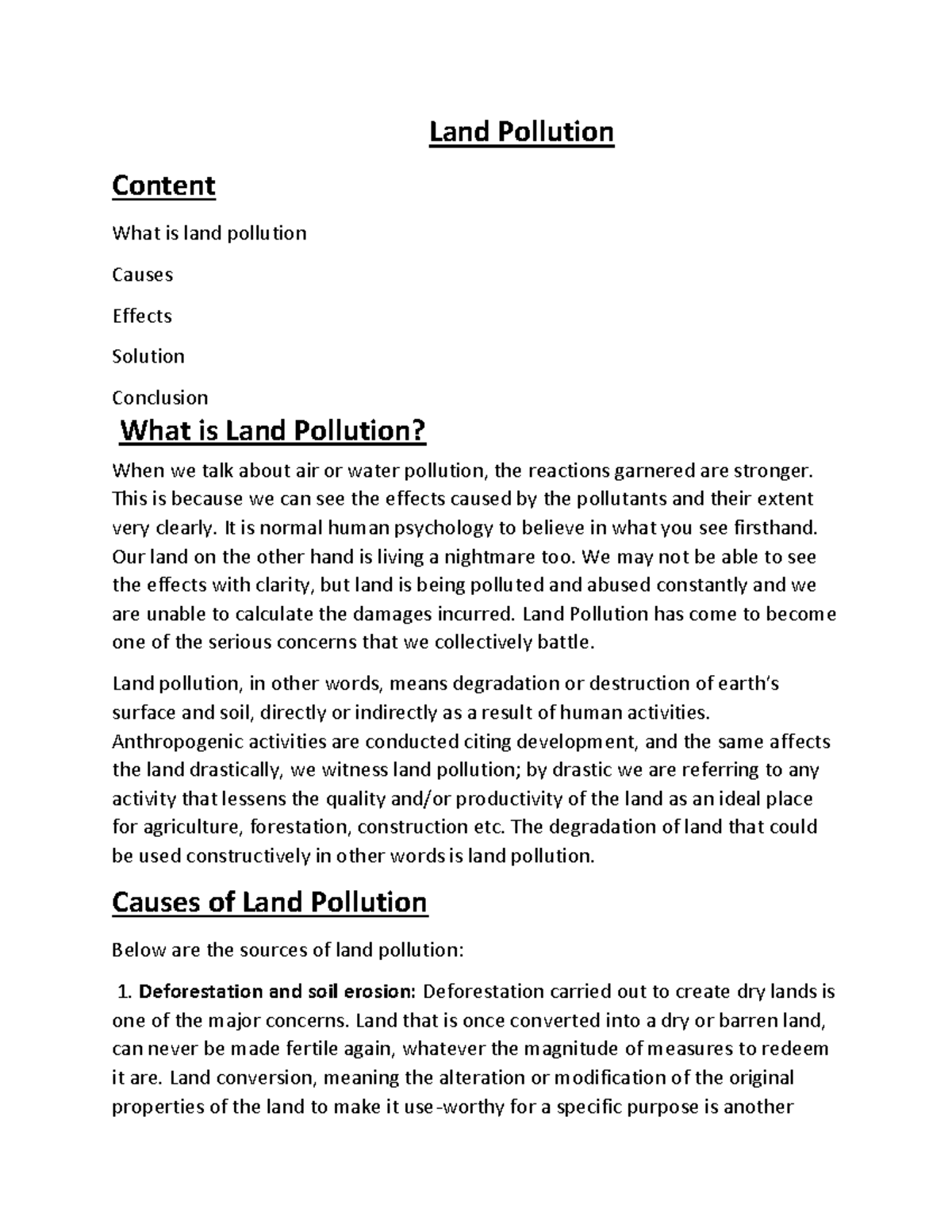 Land pollution - Land Pollution Content What is land pollution Causes ...