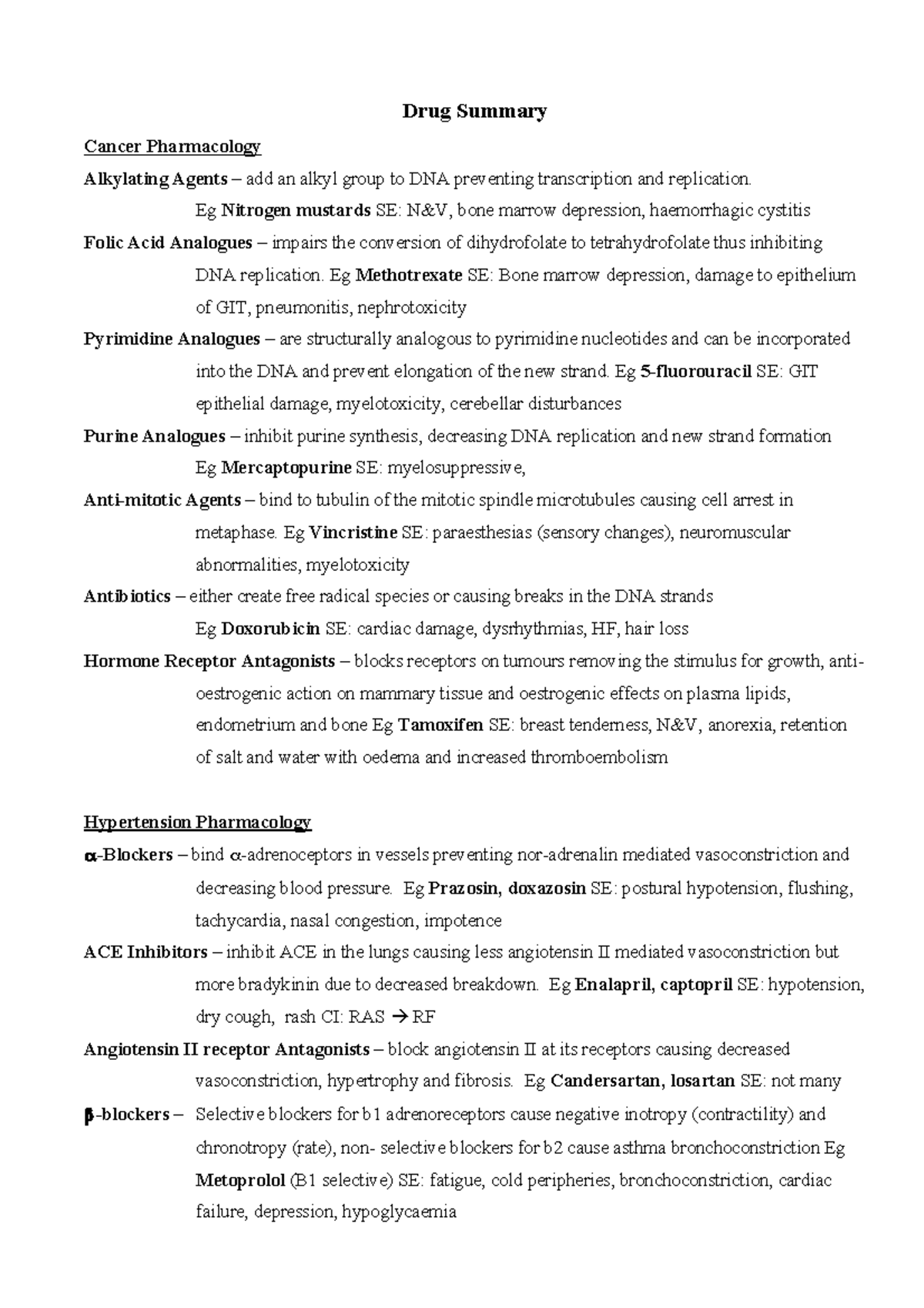 UNDF Drug Summary - pharmacology - Drug Summary Cancer Pharmacology ...