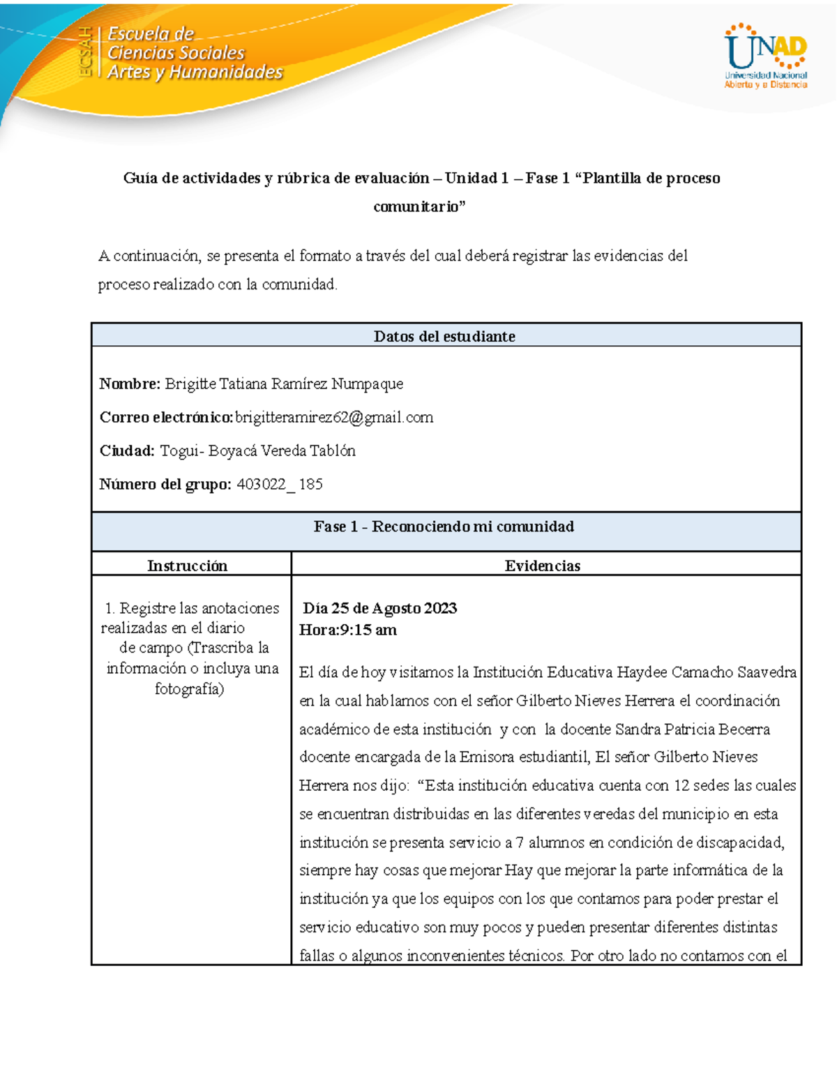 Fase 1- Brigitte Ramirez- 185 - Guía de actividades y rúbrica de ...