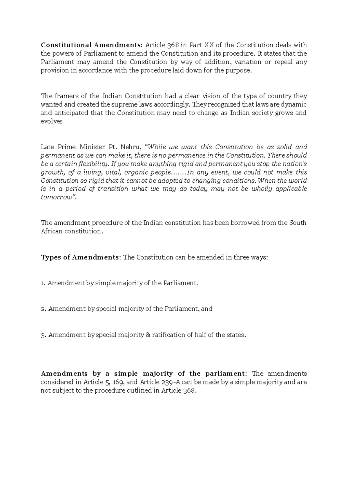 Constitutional Amendments - It states that the Parliament may amend the ...
