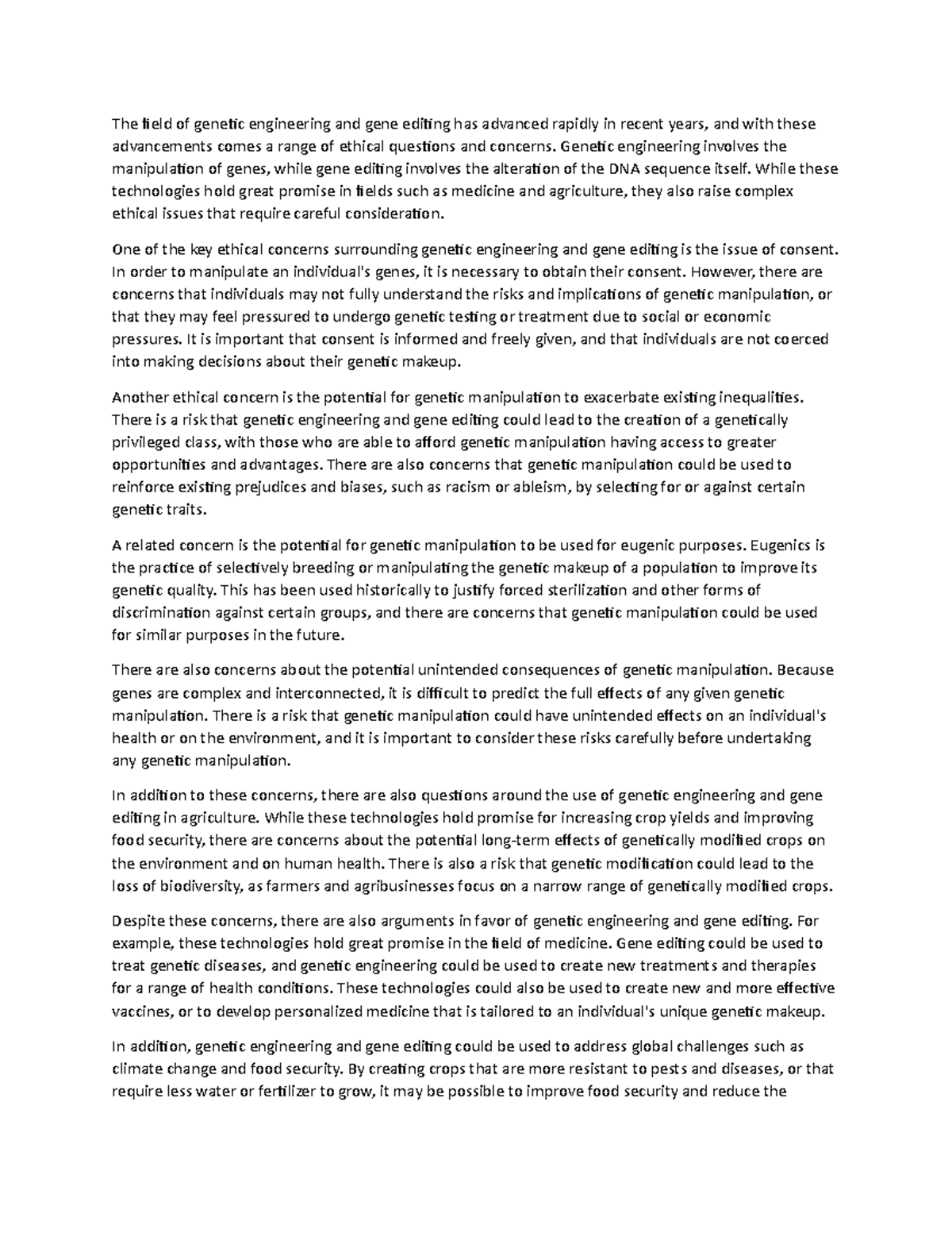 The ethics of genetic engineering and gene editing - Genetic ...